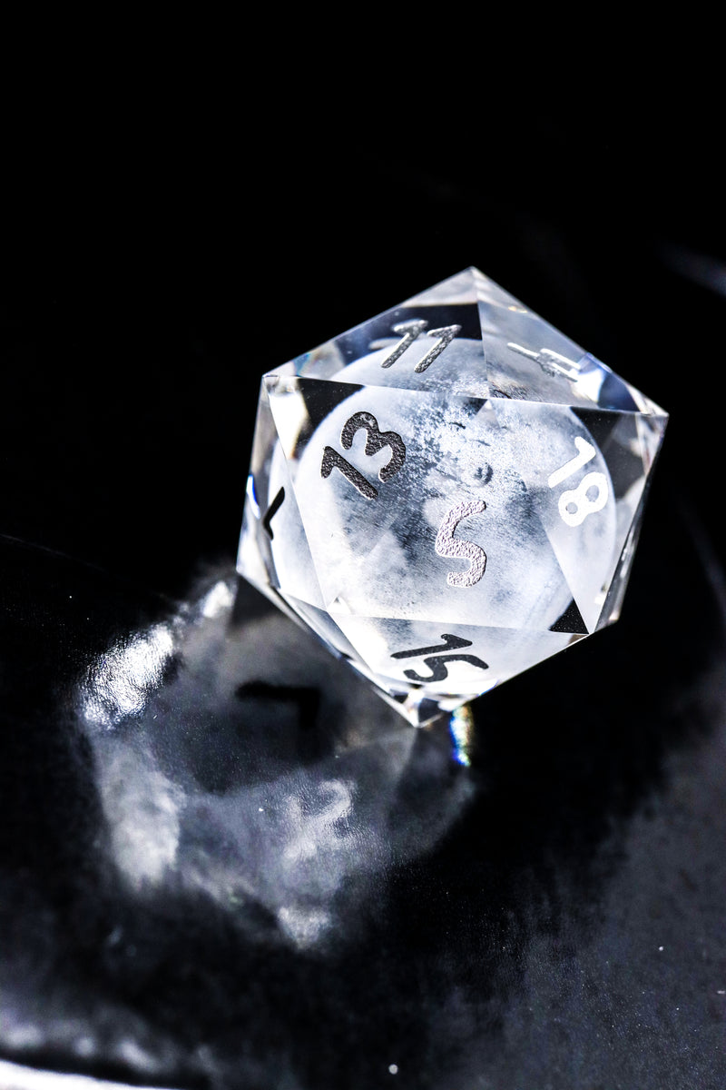 Crystal Moon D20 30mm Glass D20 – the.evergreen.burrow